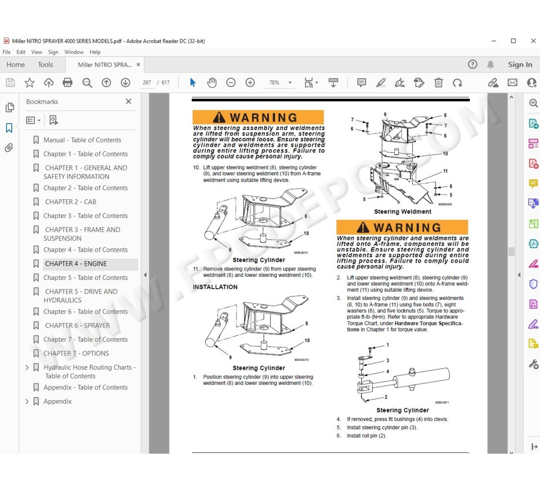 Miller Sprayer 4215 4240HT 4275 4315 4365 service manual