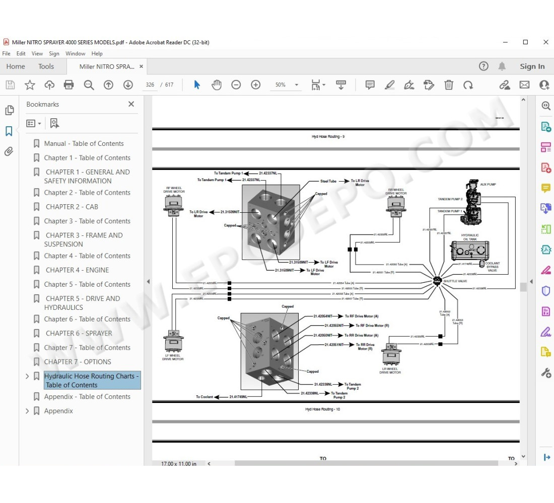 Miller Sprayer 4215 4240HT 4275 4315 4365 service manual