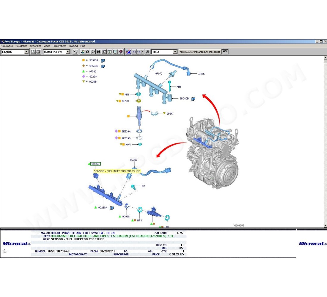 FORD EUROPE MCAT EPC 2022 PARTS CATALOG