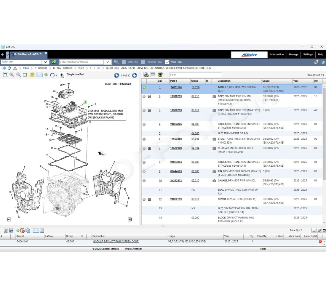 General Motors GM IO International epc parts catalog 2025