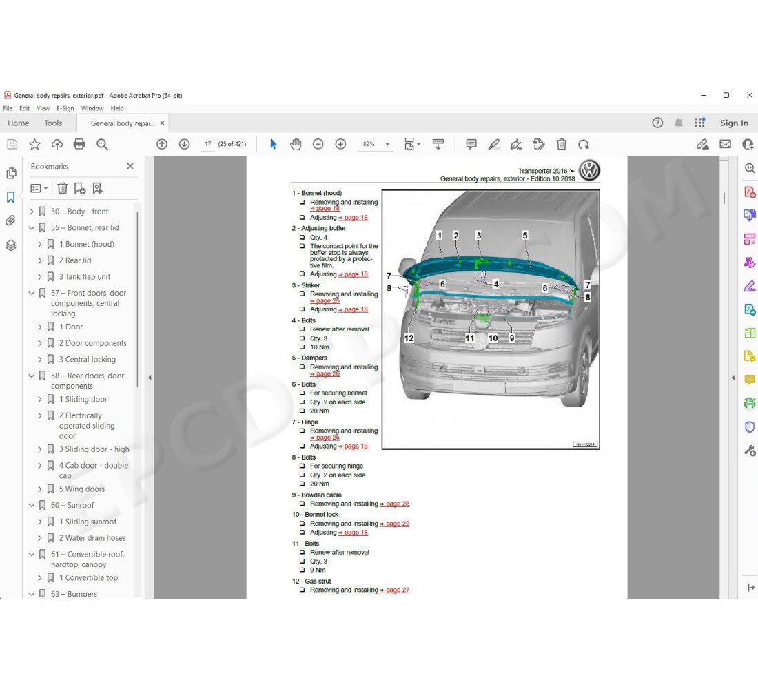 Volkswagen Transporter T6 2015 - 2019 service manual