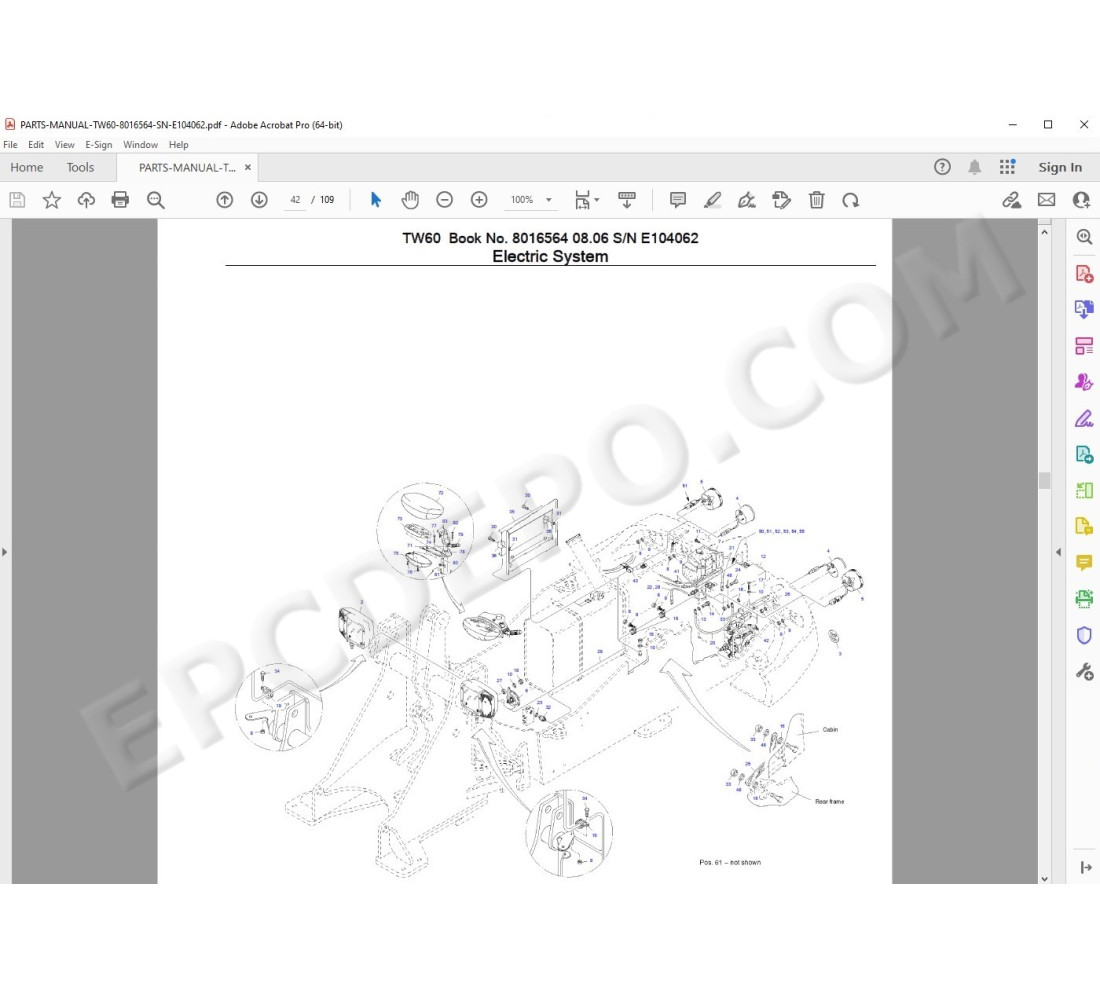 Takeuchi Wheel Loader TW50 TW60 TW65 TW80 parts manual