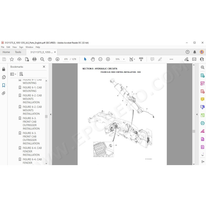 JLG Telehandler 1055 spare parts manual