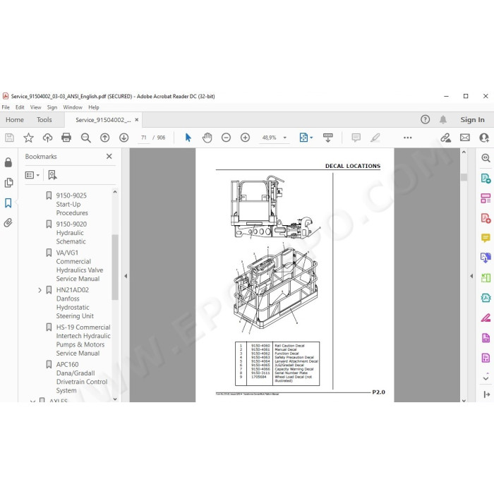 JLG Telehandler TF6-42 service & repair manual