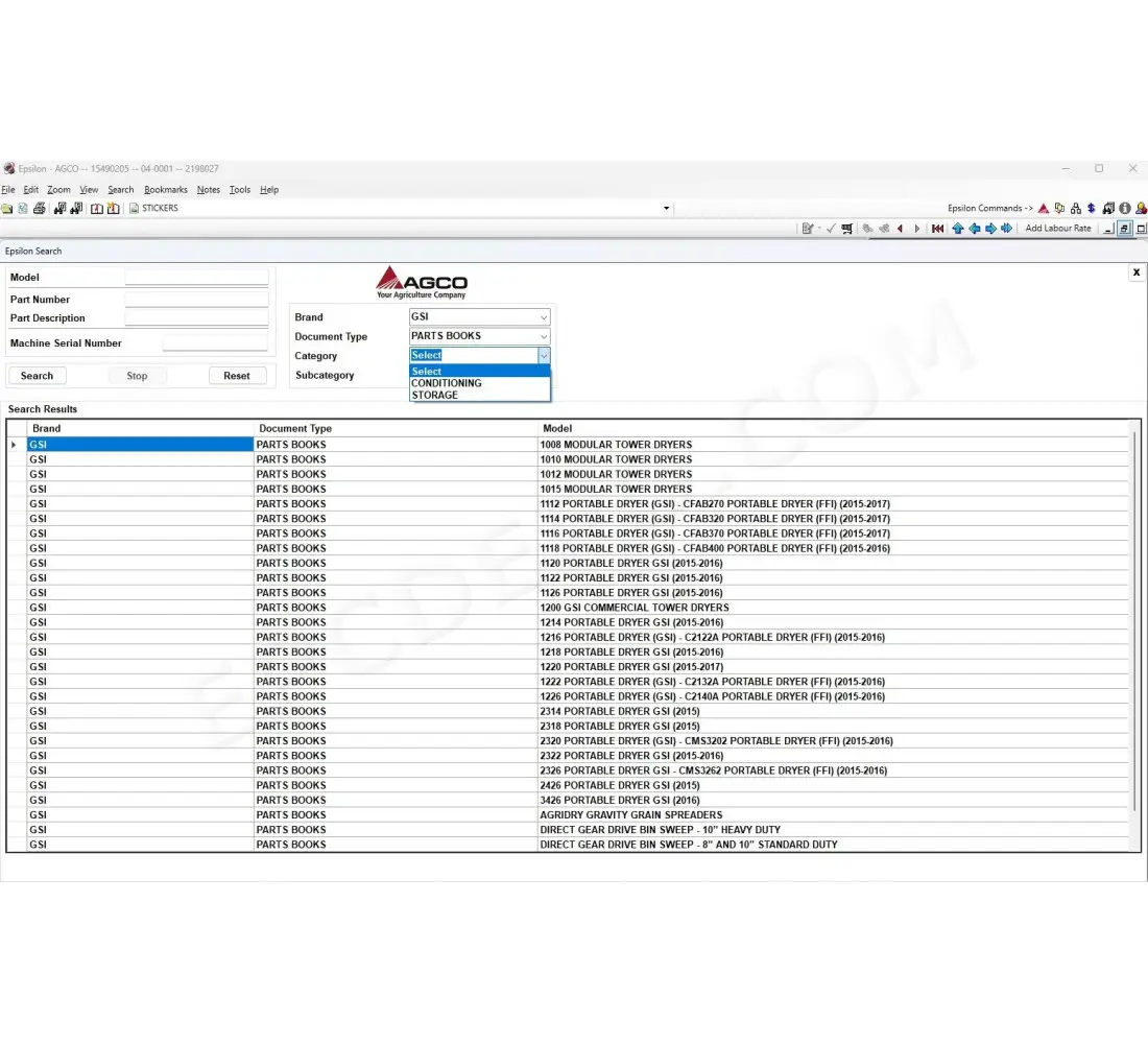 GSI epc electronic spare parts catalog 2021