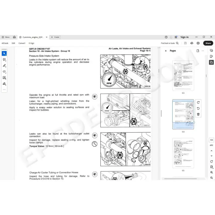 Cummins engine QSF3.8 service & repair manual