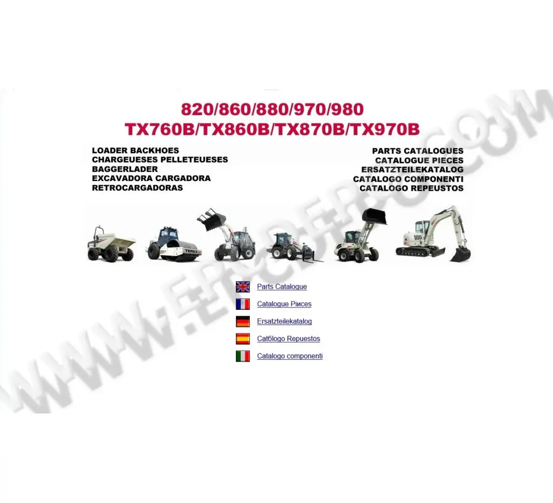 Terex / Fermec TX760B TX860B TX870B TX970B parts catalog
