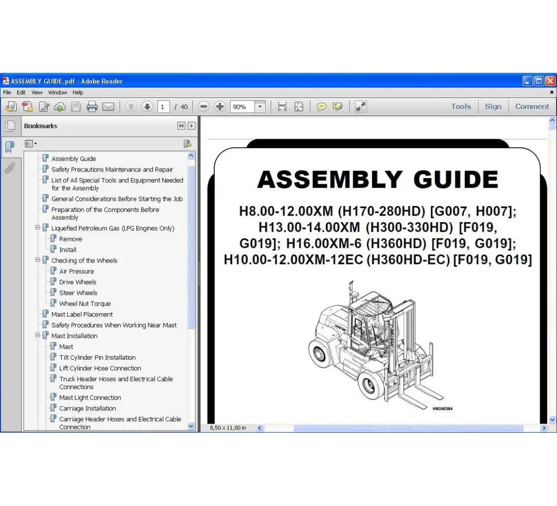 Hyster H170-280HD, H300-330HD, H360HD EU service manual