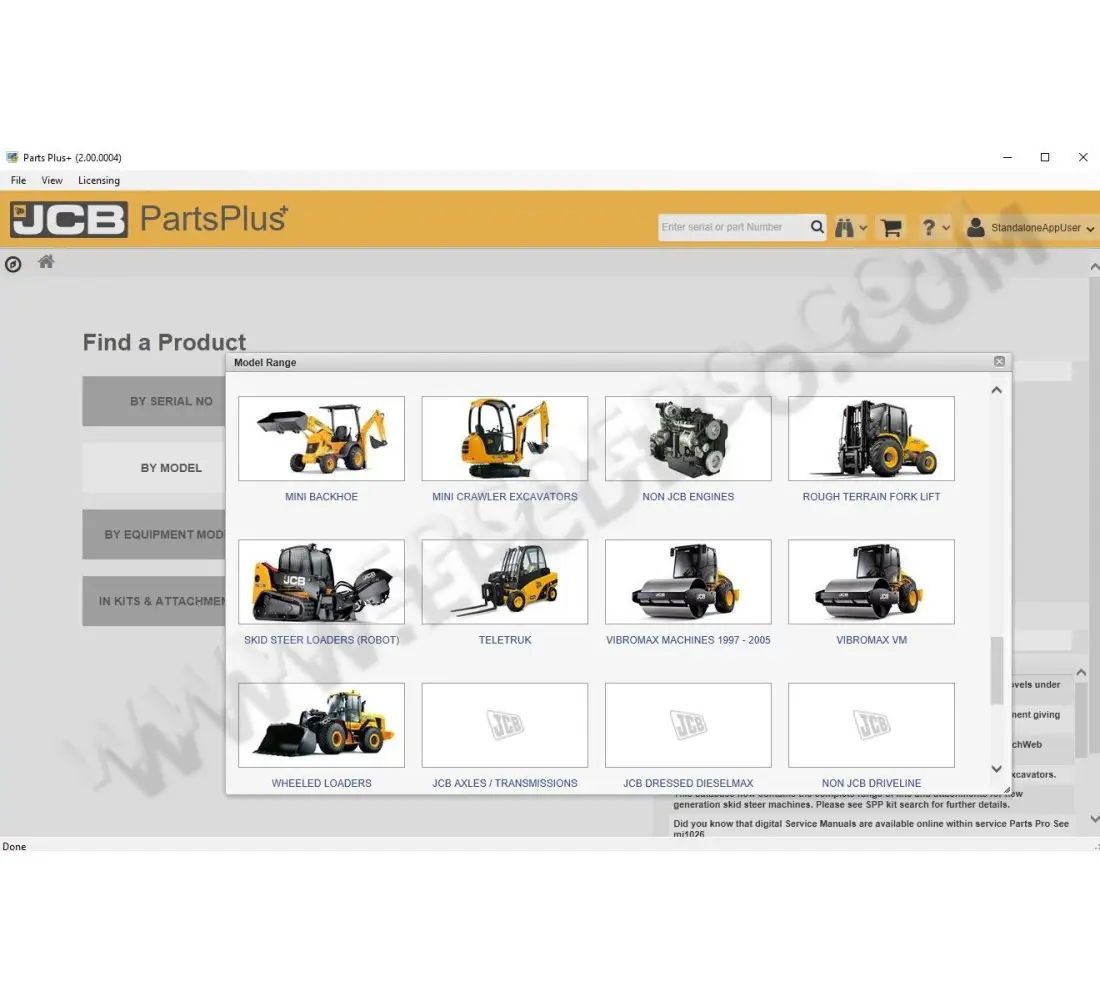 JCB SPP Service Parts Pro EPC parts catalog 2017