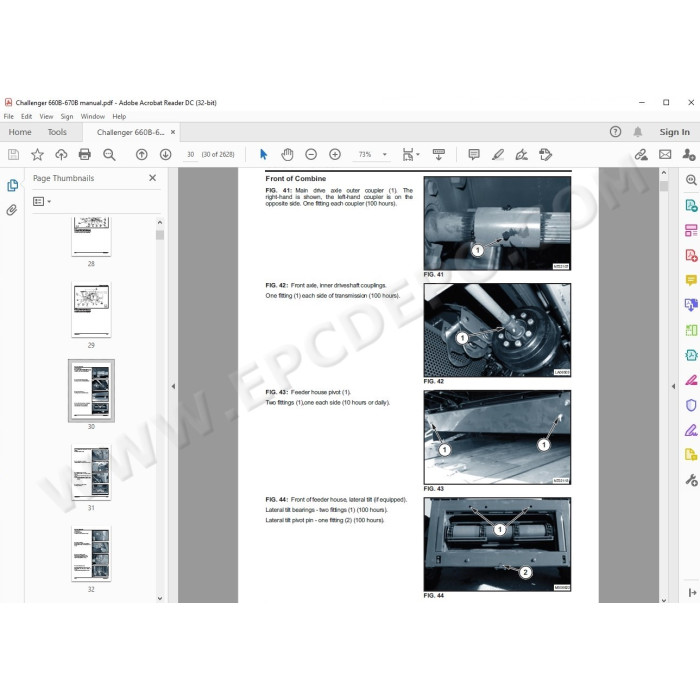 CHALLENGER COMBINE 660B, 670B SERVICE MANUAL