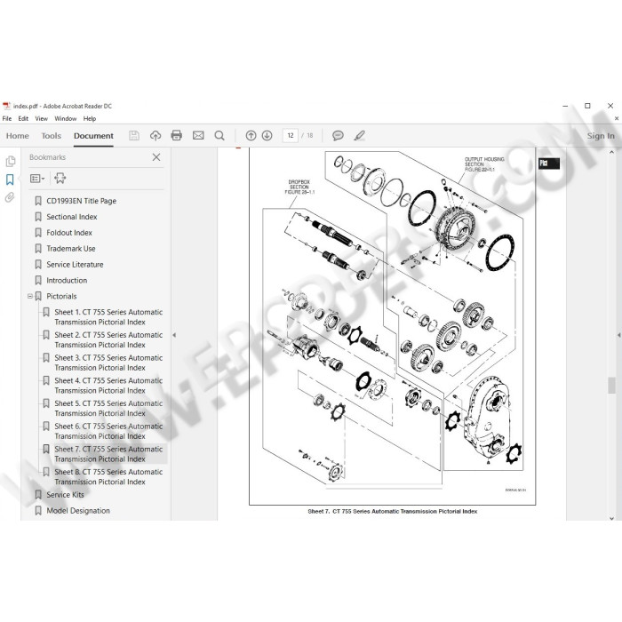 Allison Transmission CLT CLBT 755 755DB parts manual