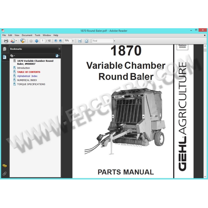 GEHL AG AGRICULTURE EQUIPMENT EPC PARTS CATALOG