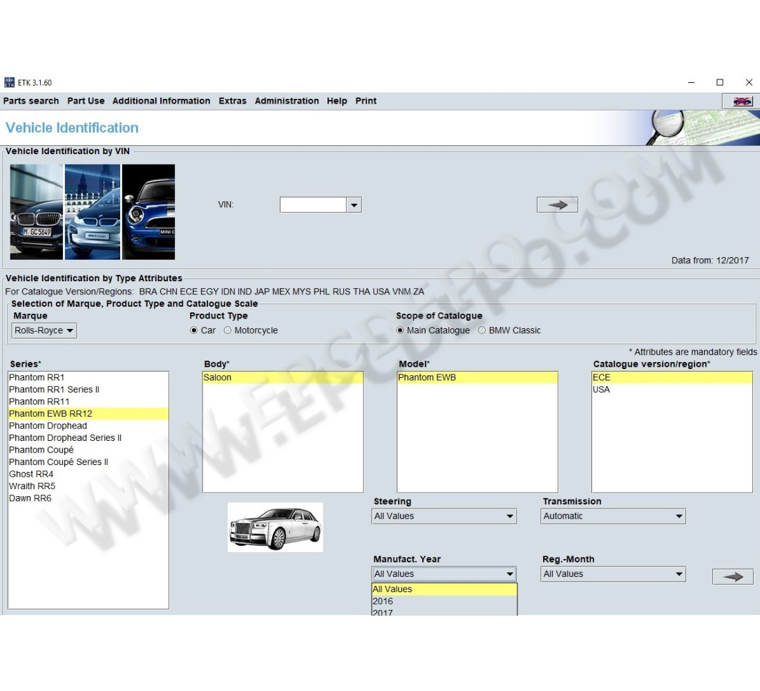 BMW ETK 2020 EPC spare parts catalog + Mini + Rolls-Royce