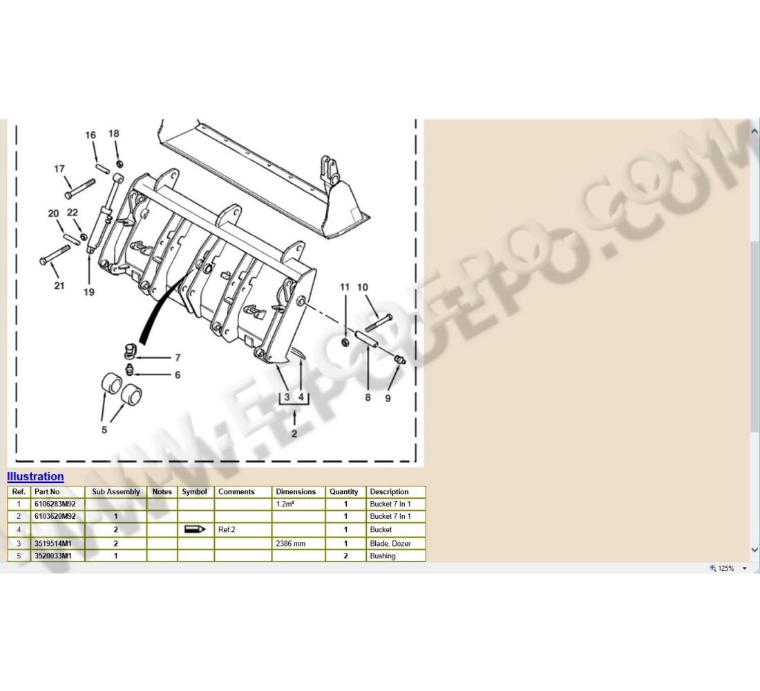 Terex / Fermec 820 860 880 970 980 EPC spare parts catalog