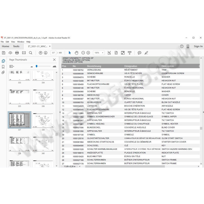 Wacker Neuson Dumper EPC spare parts catalog