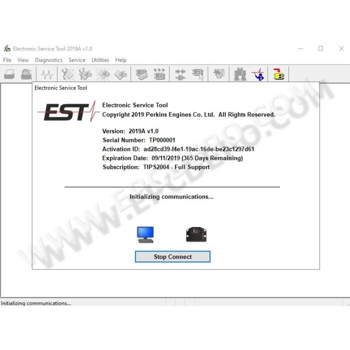 PERKINS ELECTRONIC SERVICE TOOL EST2019A