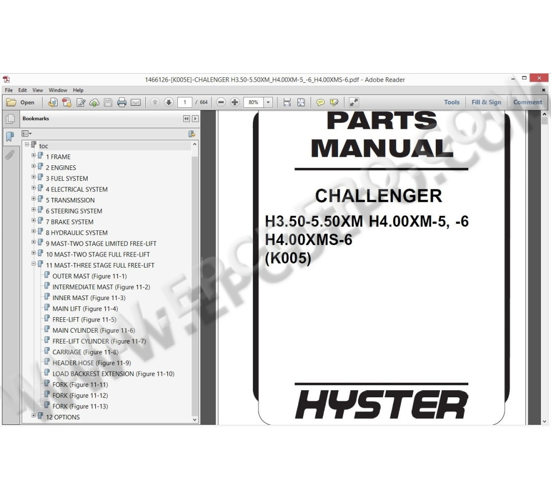 HYSTER FORKLIFT EPC SPARE PARTS CATALOG
