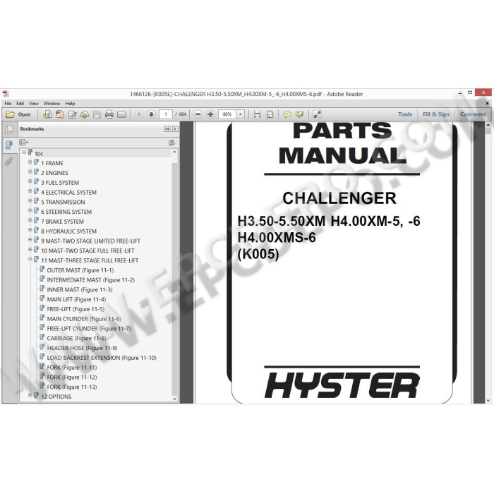 HYSTER FORKLIFT EPC SPARE PARTS CATALOG